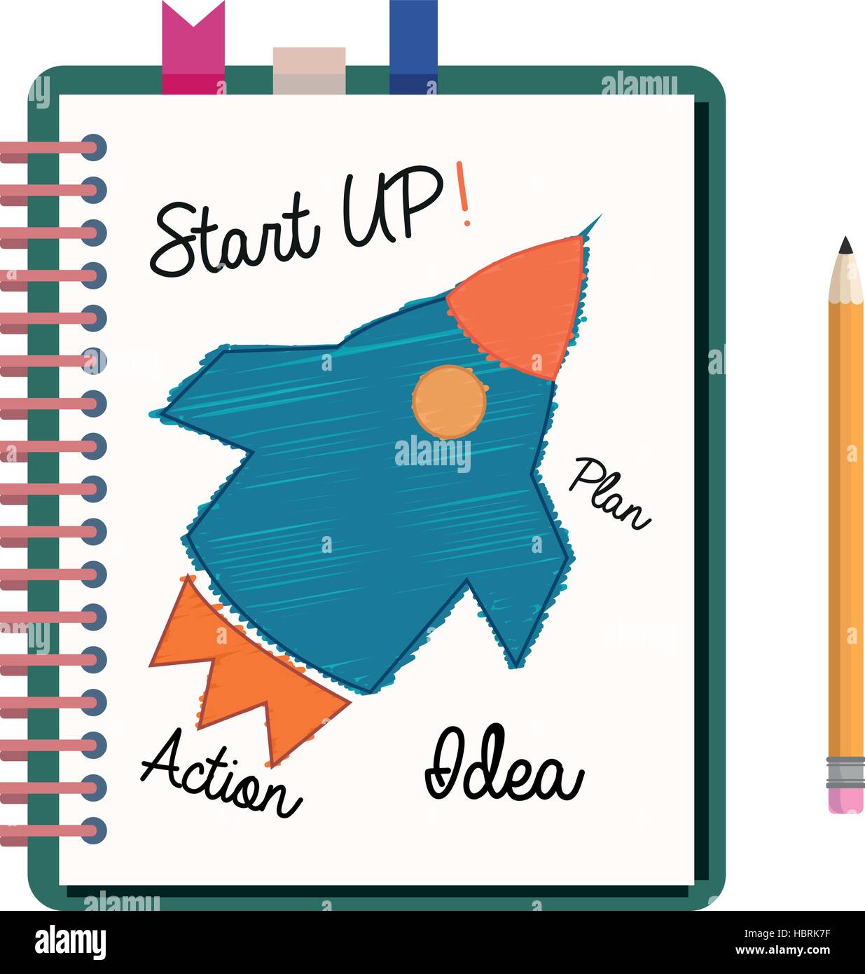 Business startup plan is drawn in a notebook Stock Vector Image & Art ...