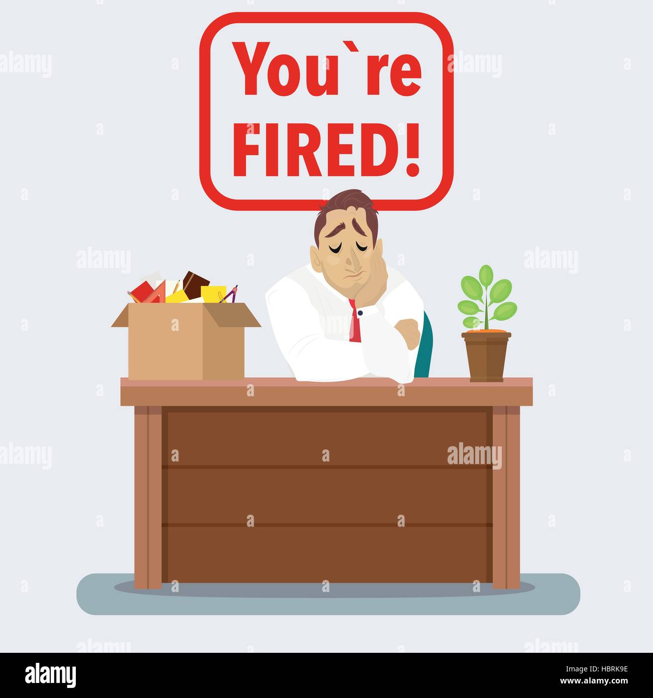 Businessman fired box with office things Stock Vector Image & Art - Alamy
