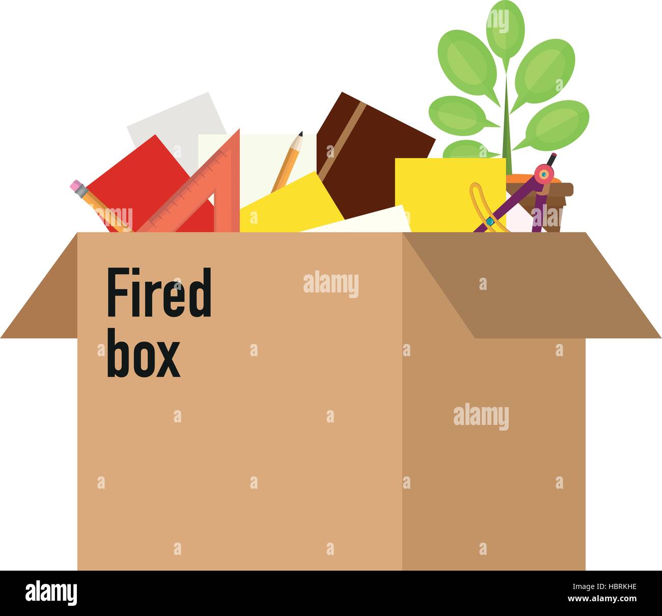 Businessman fired box with office thin Stock Vector Image & Art - Alamy