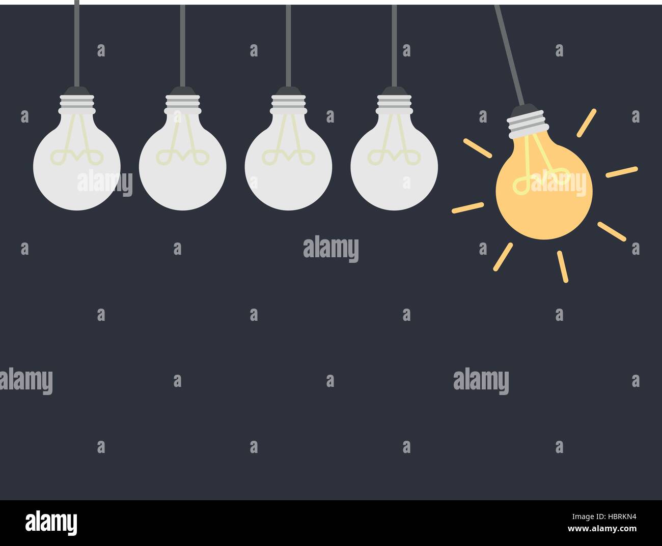 Five lights and one with light idea Stock Vector Image & Art - Alamy