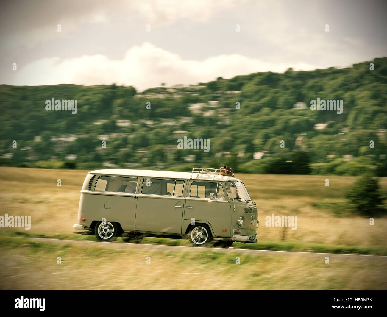 Speeding bay window volkswagen camper van Stock Photo - Alamy