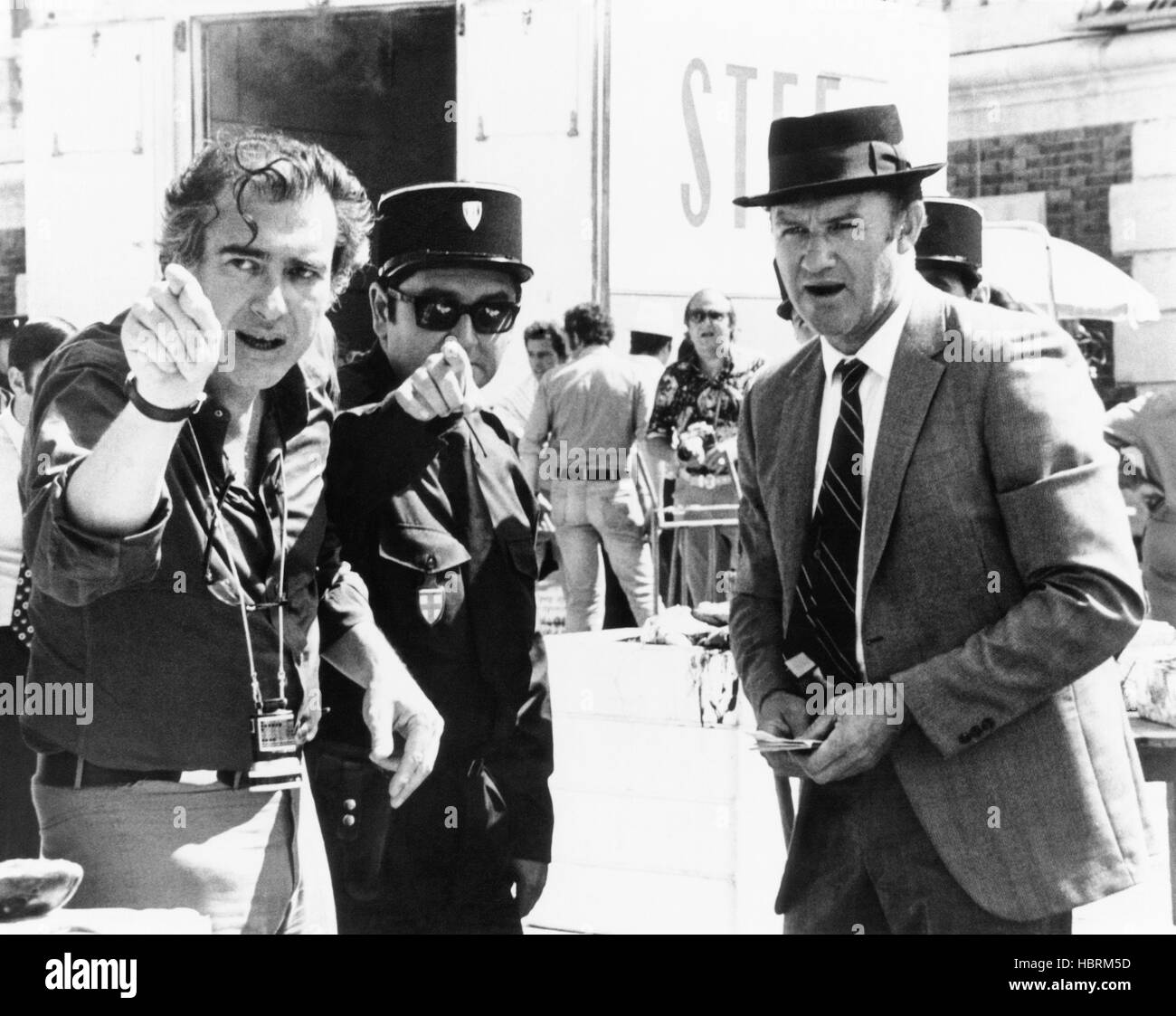 FRENCH CONNECTION II, director John Frankenheimer, (left), Gene Hackman ...