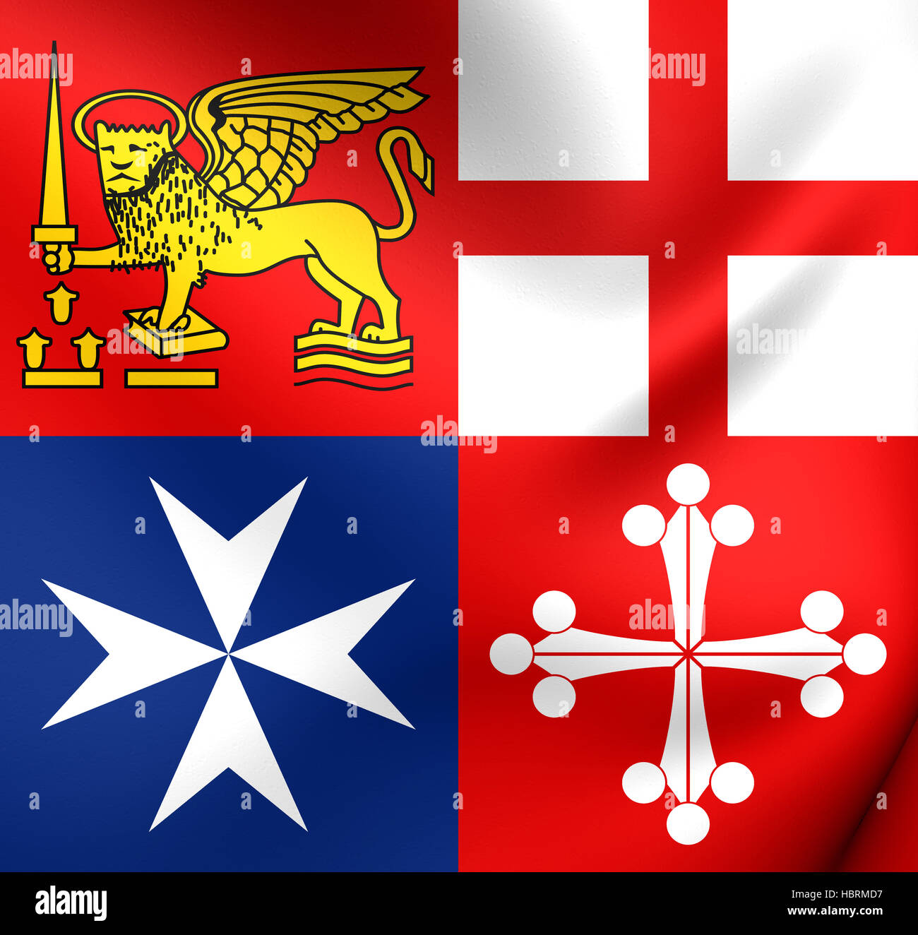 Naval Jack of Italy Stock Photo - Alamy