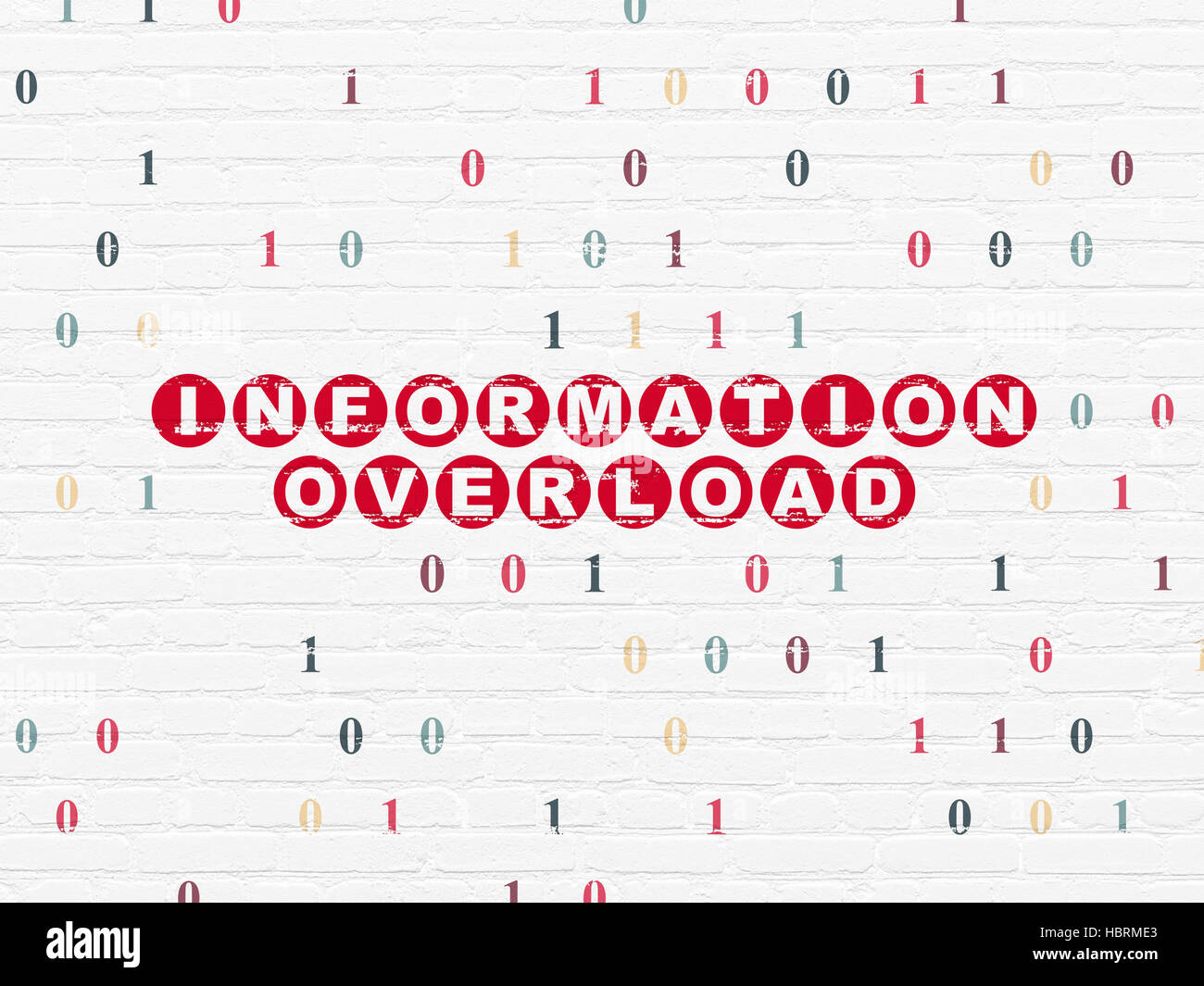 Information concept: Information Overload on wall background Stock ...