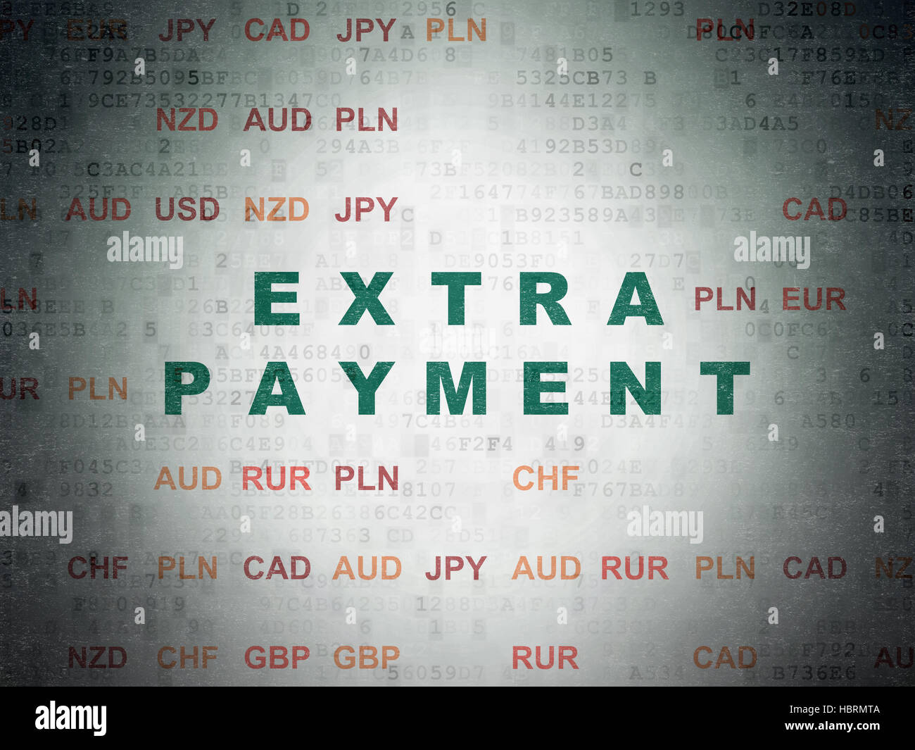 Currency concept: Extra Payment on Digital Data Paper background Stock Photo - Alamy