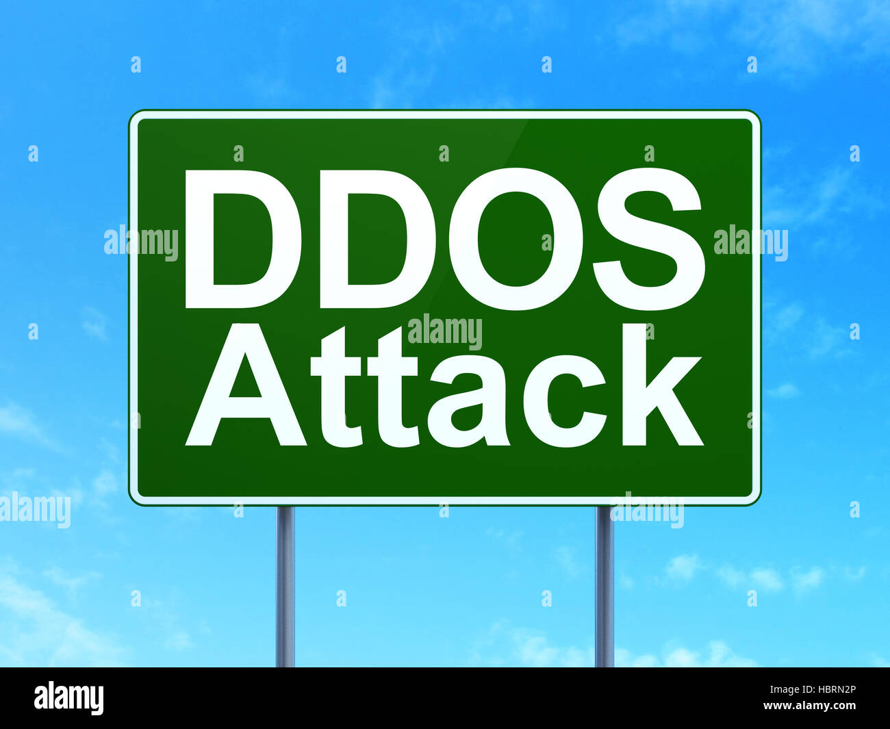 Safety concept: DDOS Attack on road sign background Stock Photo - Alamy
