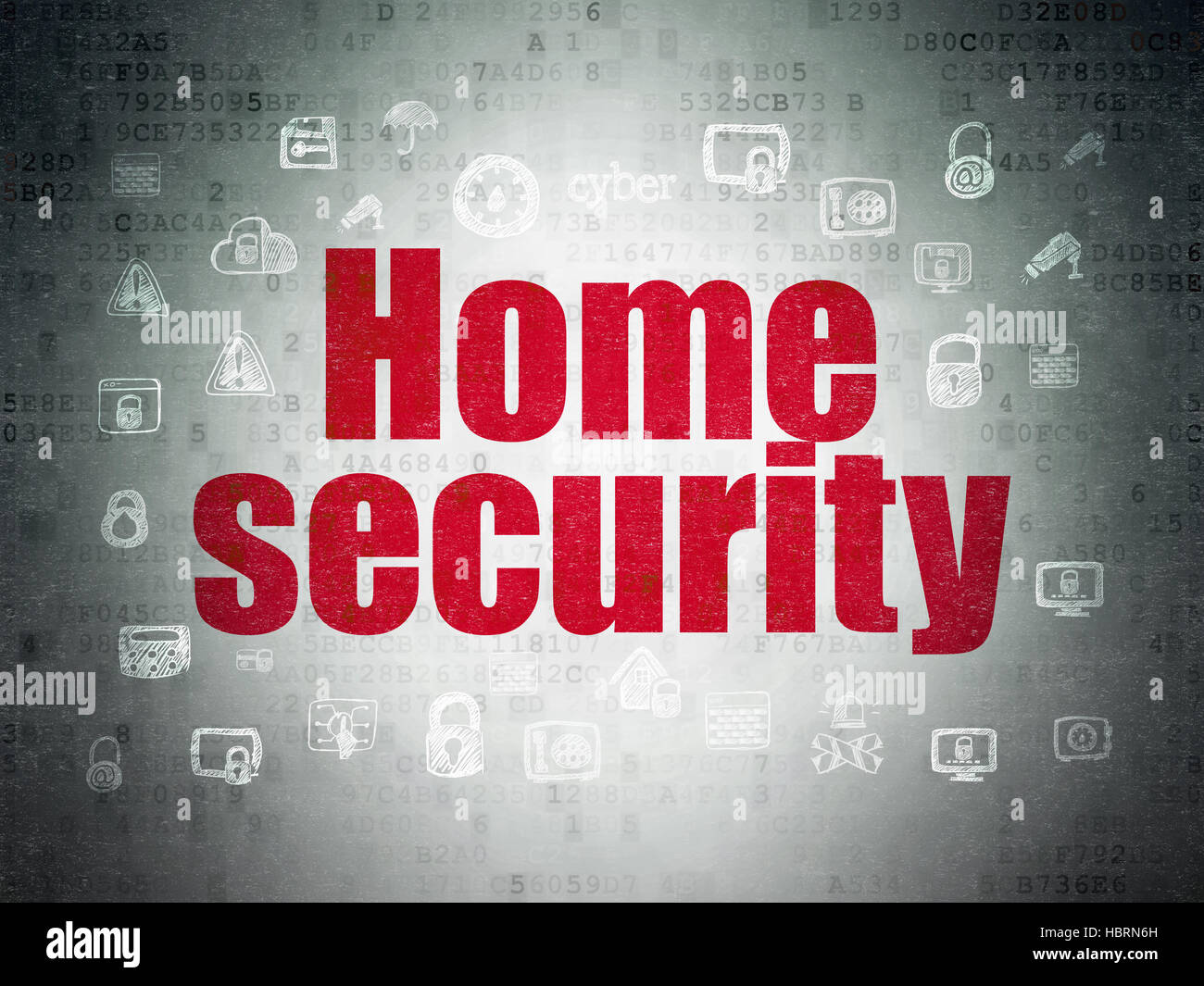 Safety concept: Home Security on Digital Data Paper background Stock ...