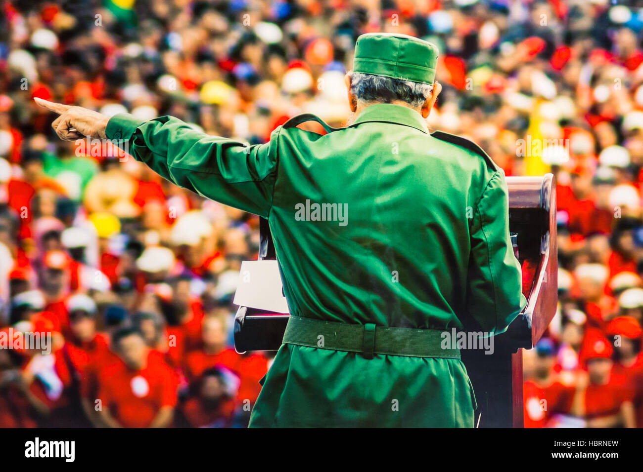 Fidel Castro addresses crowds at Plaza de la Revolucion. This image was ...