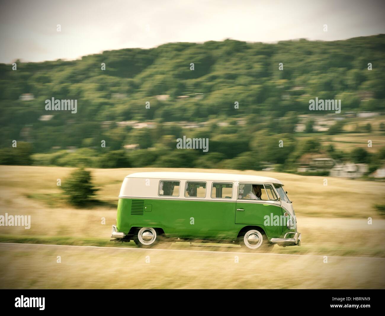 Green kombi volkswagen camper van hi-res stock photography and images ...