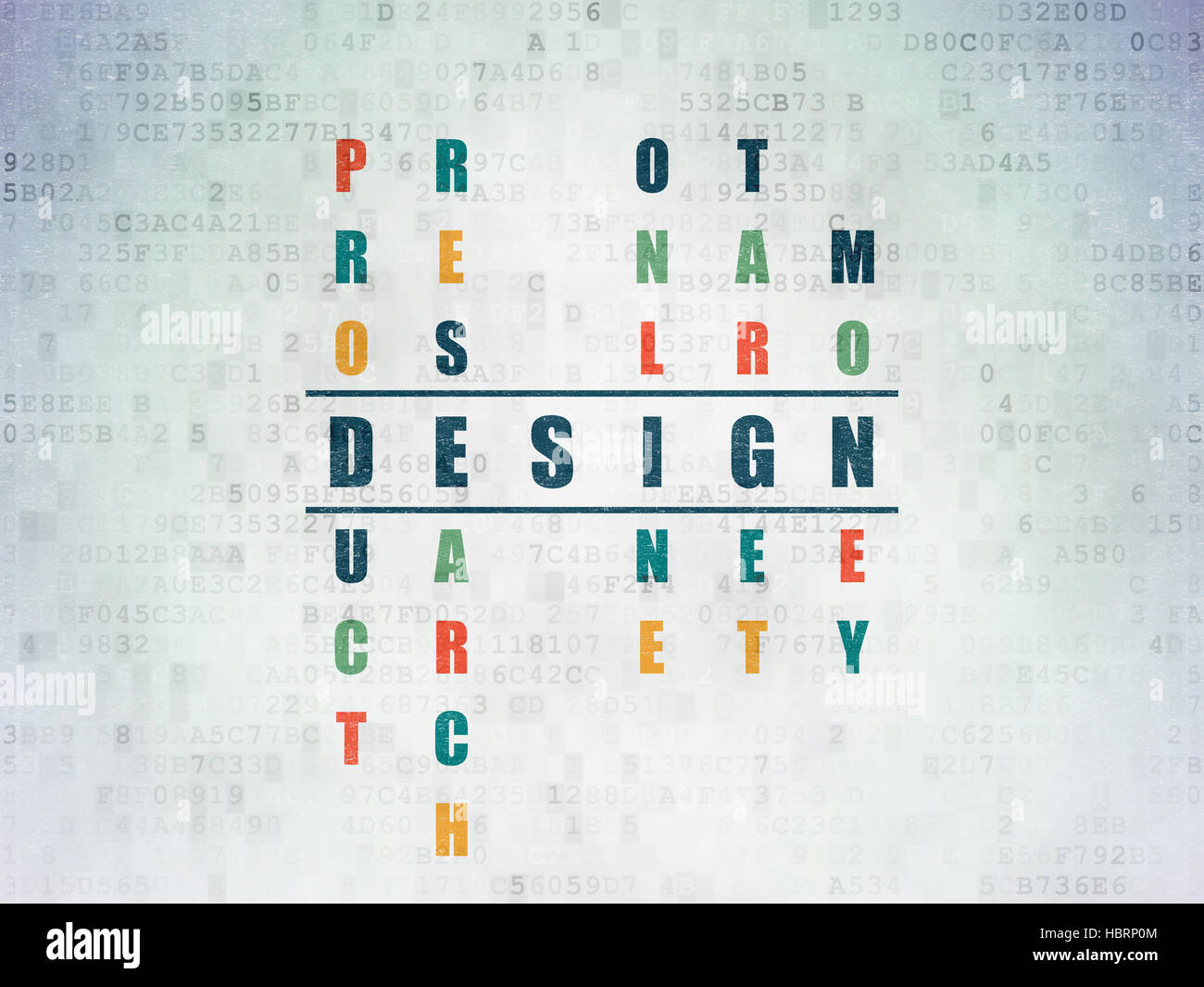 Advertising concept: Design in Crossword Puzzle Stock Photo - Alamy
