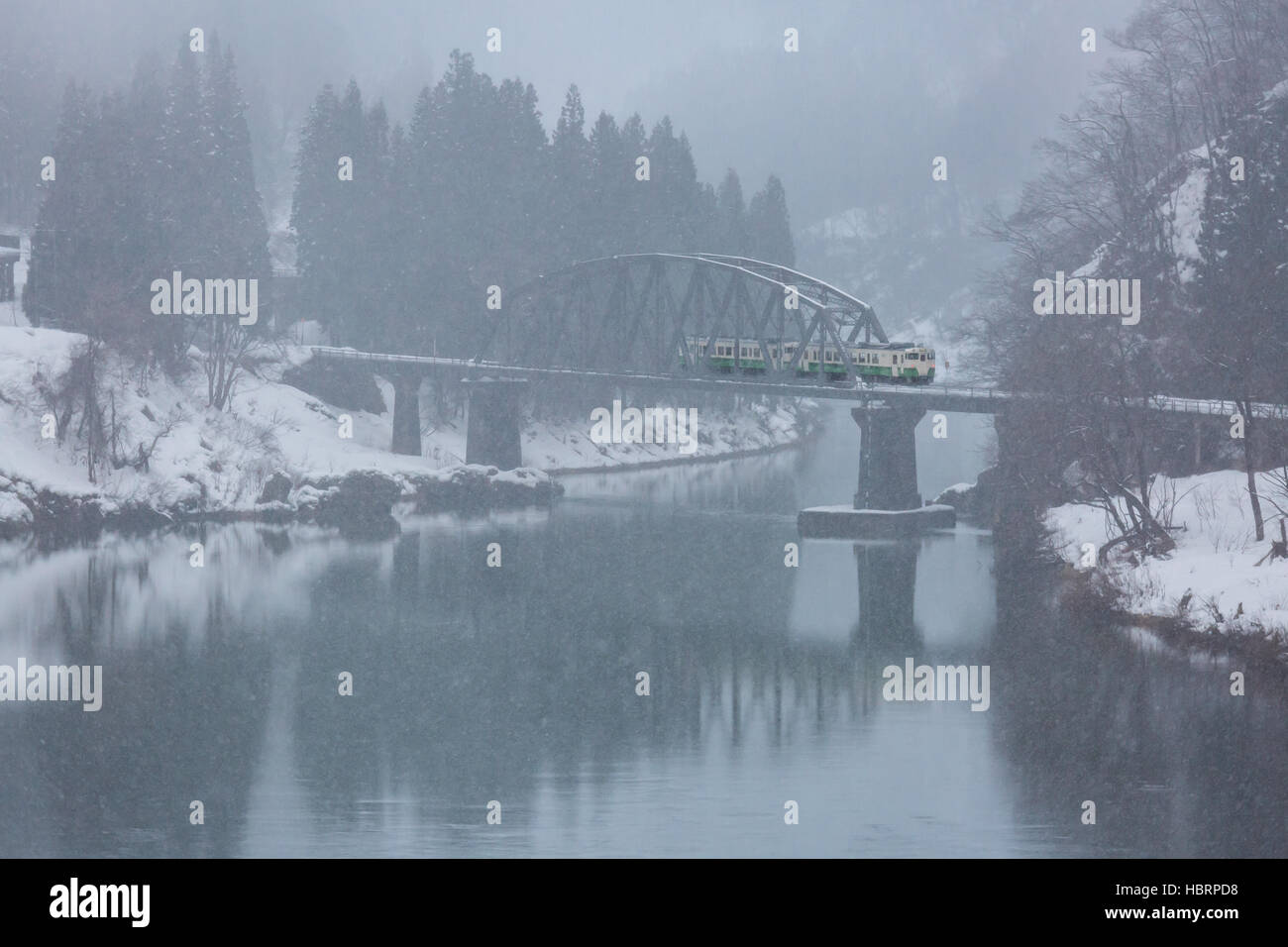Train in Winter landscape Stock Photo - Alamy