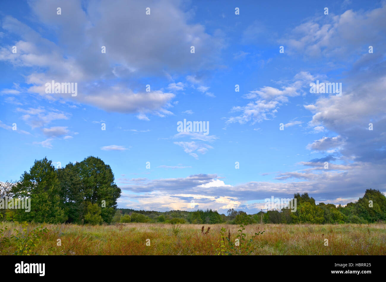 Autumn landscape with low clouds Stock Photo - Alamy