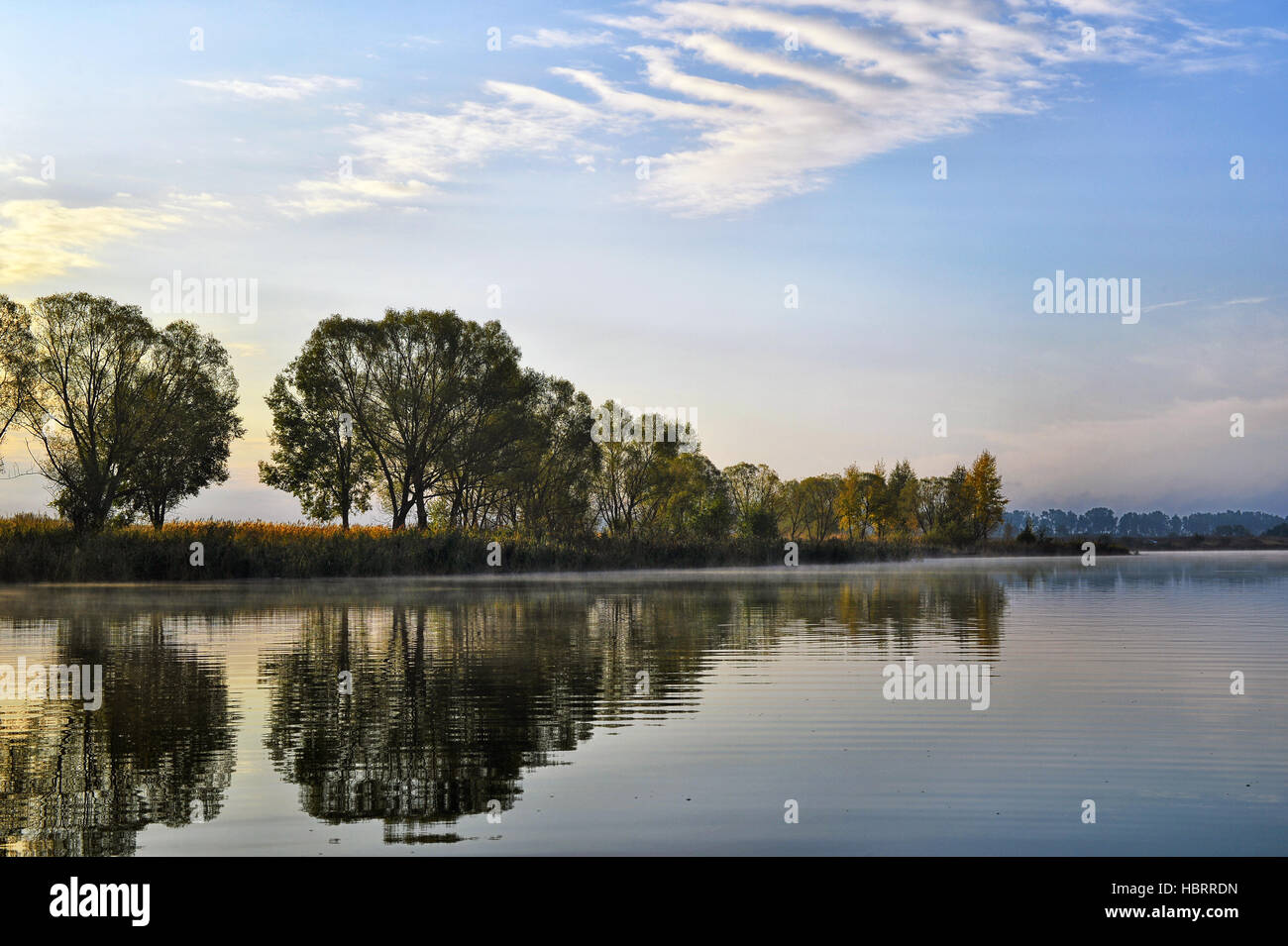 Water landscape with clouds reflection Stock Photo - Alamy