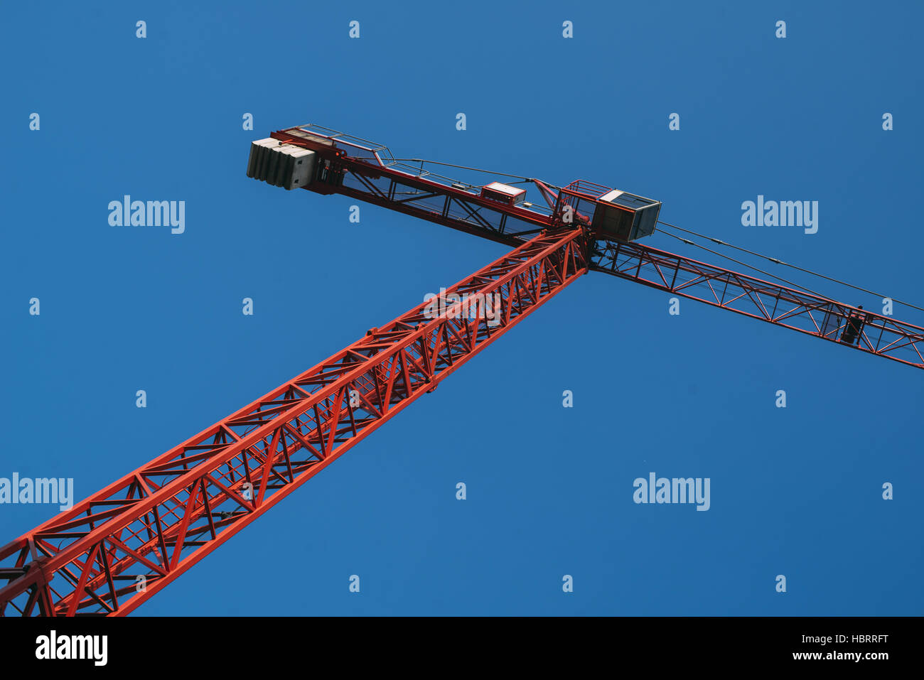 Crane on background blue hi-res stock photography and images - Alamy