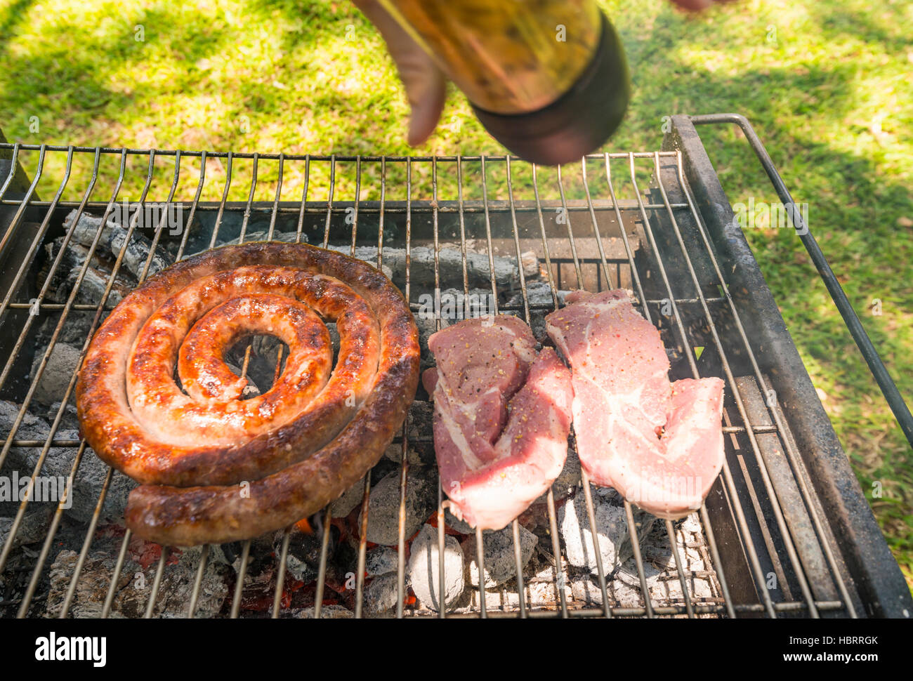 braai barbeque Africa Zimbabwe flame grilled meat Stock Photo - Alamy
