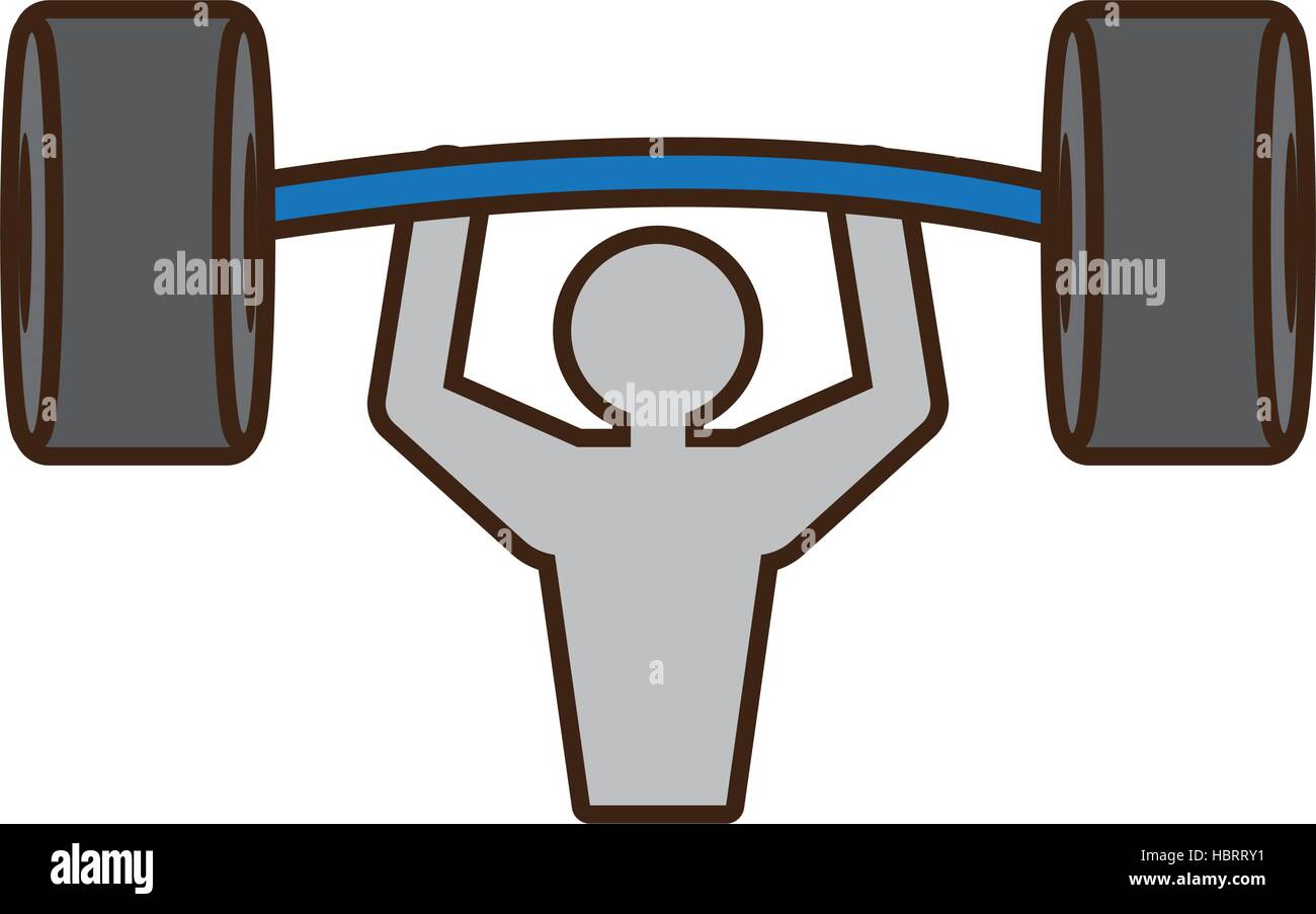 pictogram man barbell weight hard Stock Vector Image & Art - Alamy