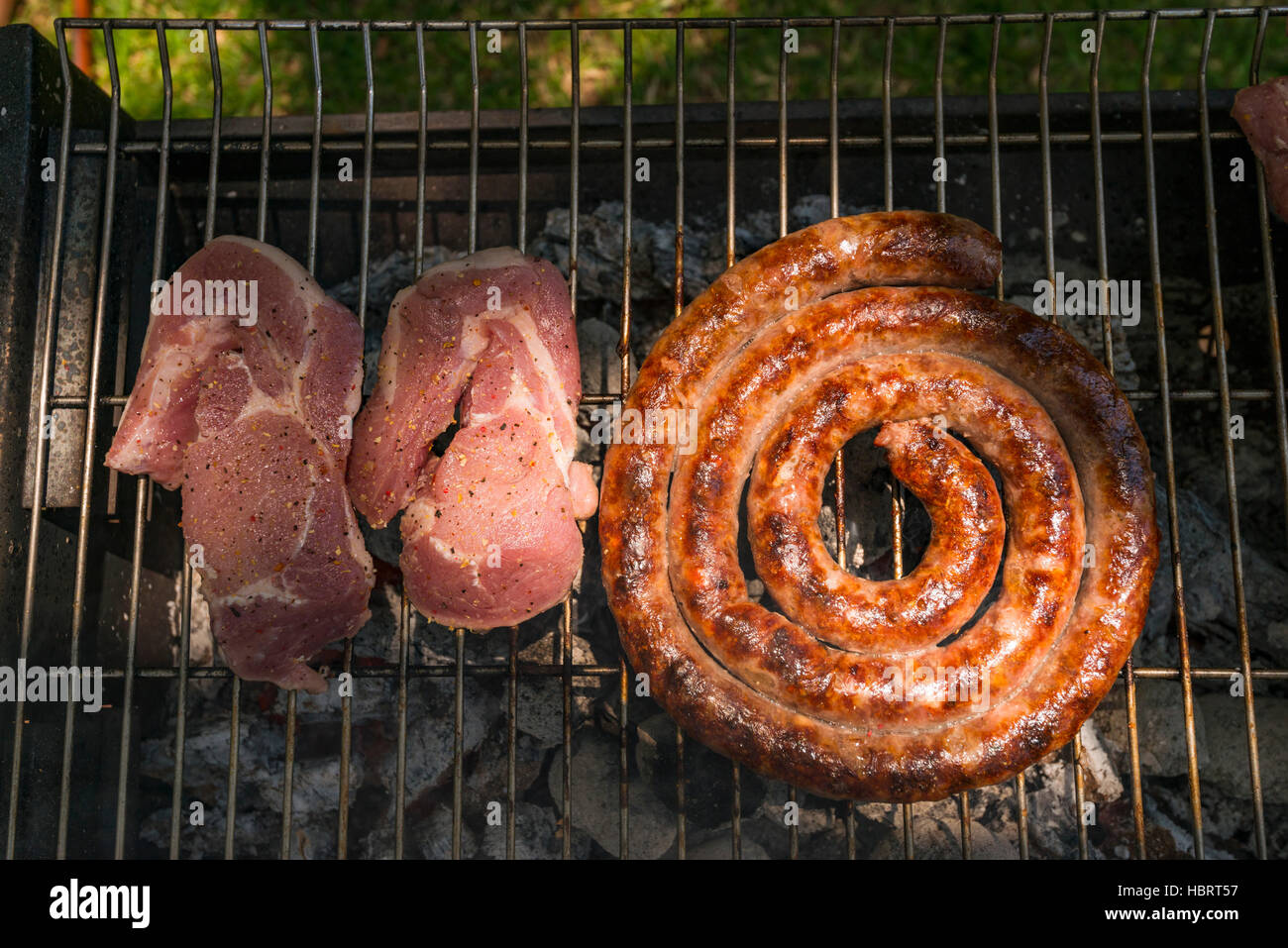 braai barbeque Africa Zimbabwe flame grilled meat Stock Photo - Alamy