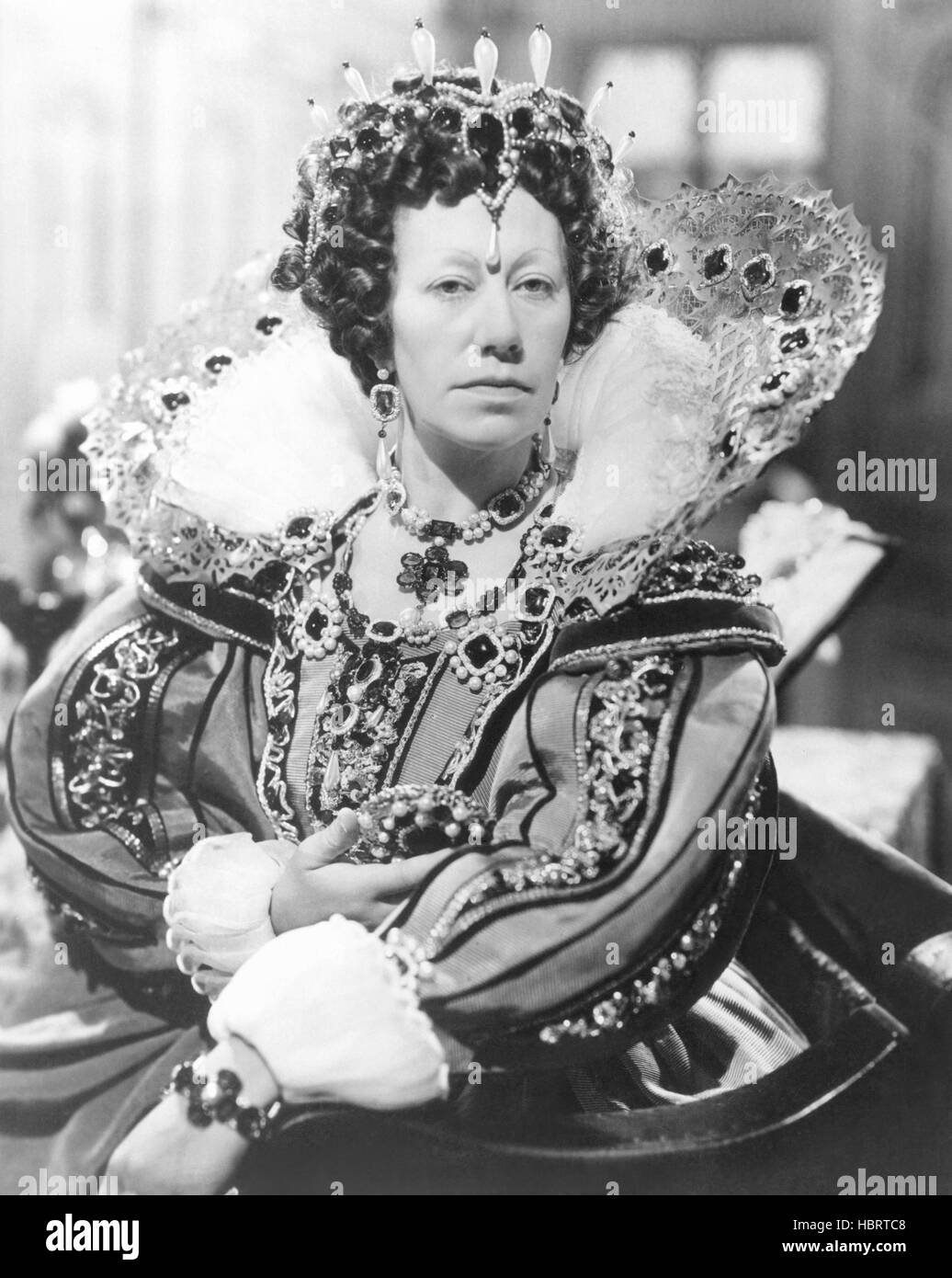FIRE OVER ENGLAND, Flora Robson as Queen Elizabeth I, 1937 Stock Photo ...