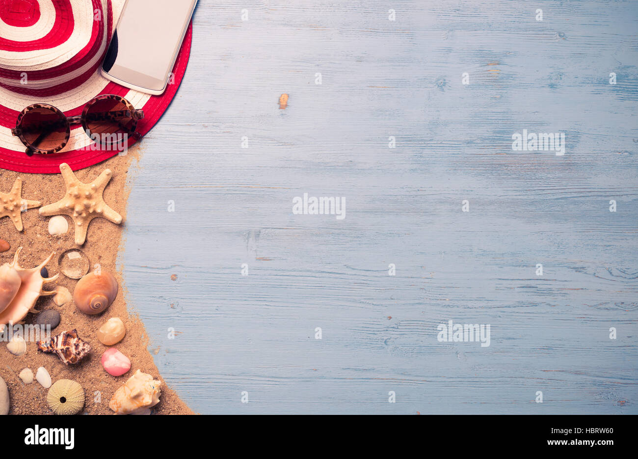 Summer objects for vacation Stock Photo - Alamy