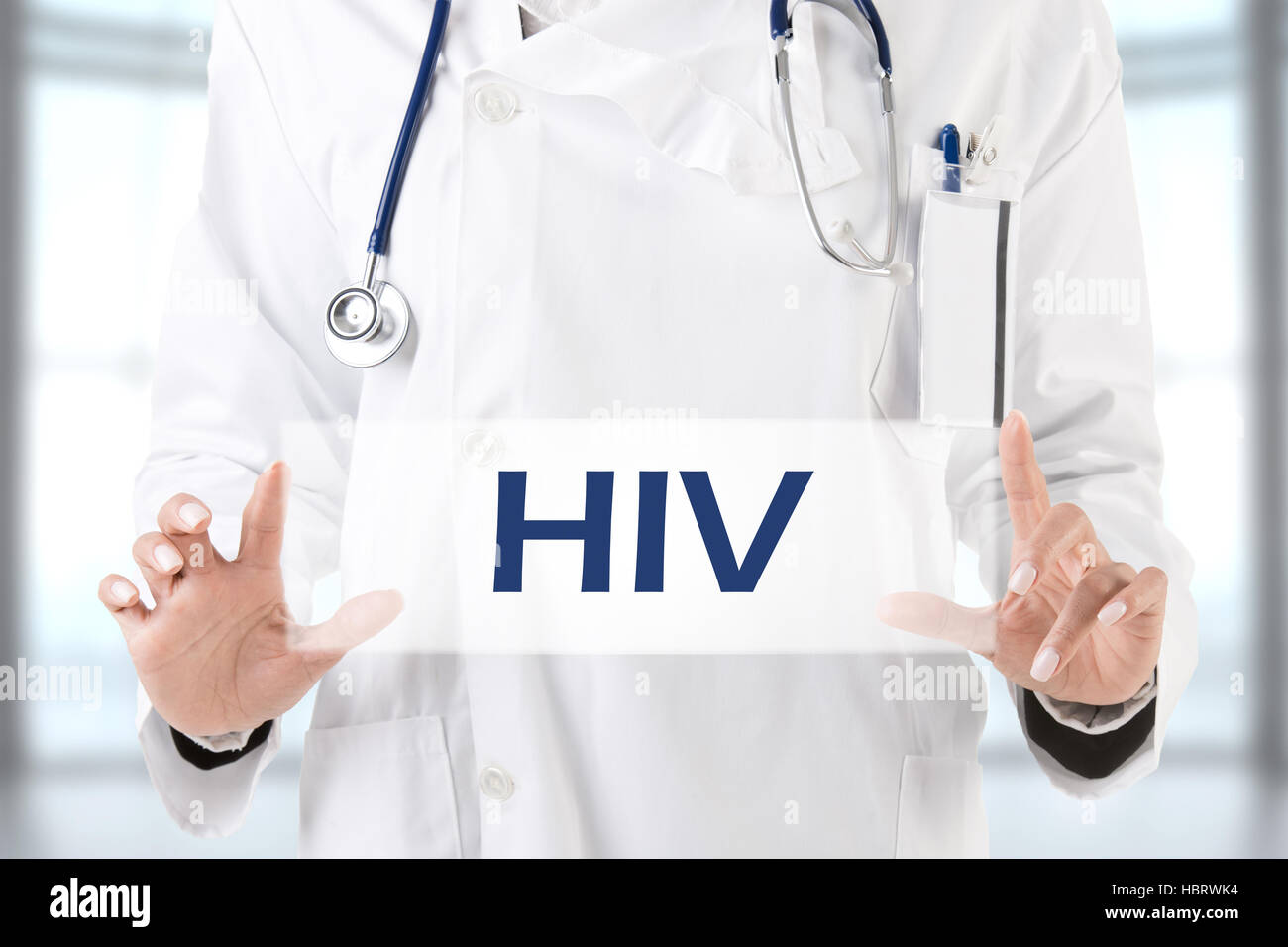 Female Doctor Holding Sign Stock Photo - Alamy