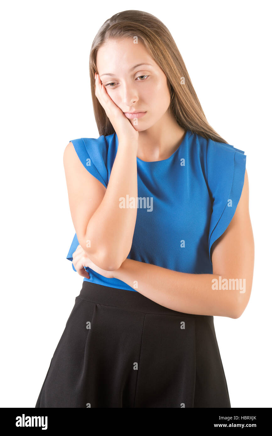 Sad Woman Thinking Stock Photo - Alamy