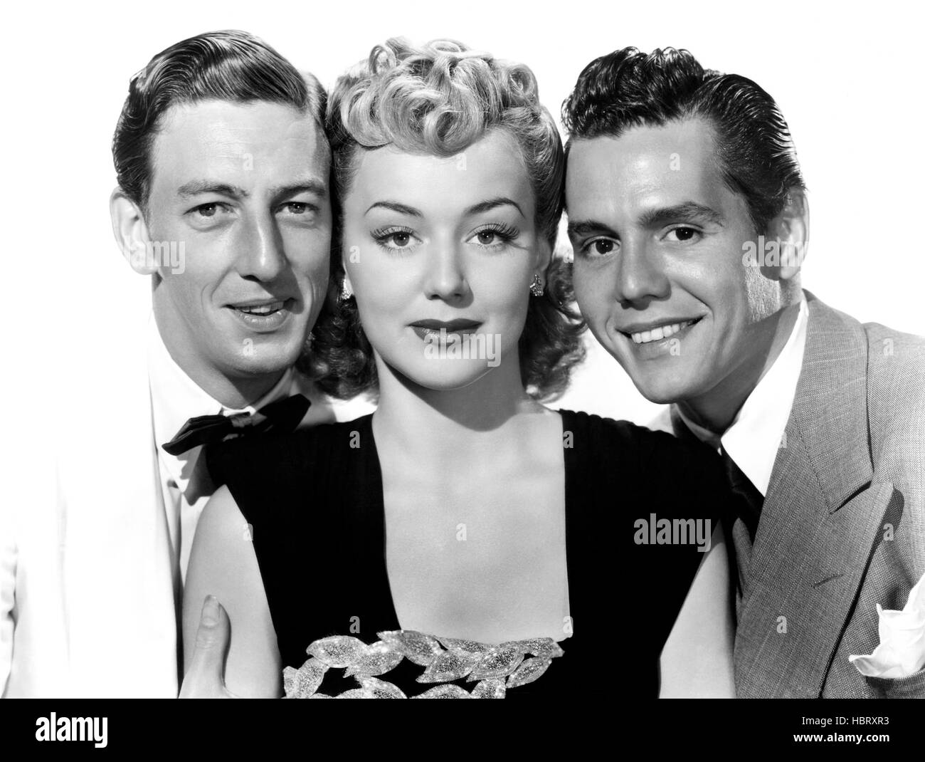 FOUR JACKS AND A JILL, from left, Ray Bolger, Anne Shirley, Desi Arnaz ...