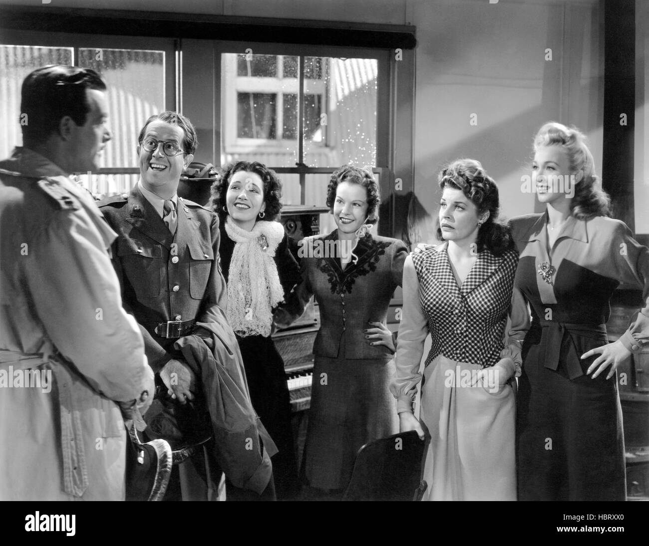 FOUR JILLS IN A JEEP, from left: Glenn Langan, Phil Silvers, Kay ...