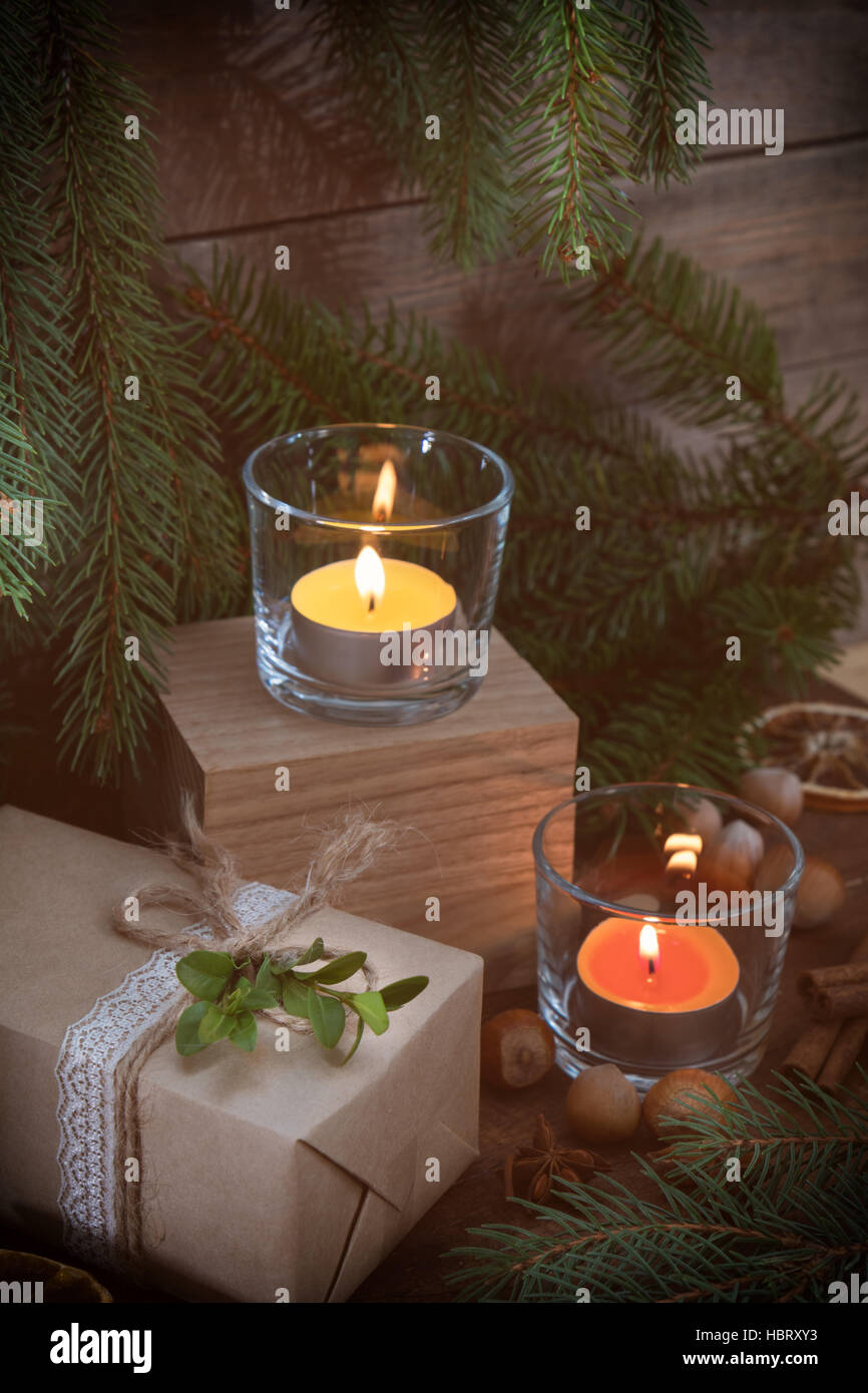 Merry christmas gift candles hi-res stock photography and images - Alamy