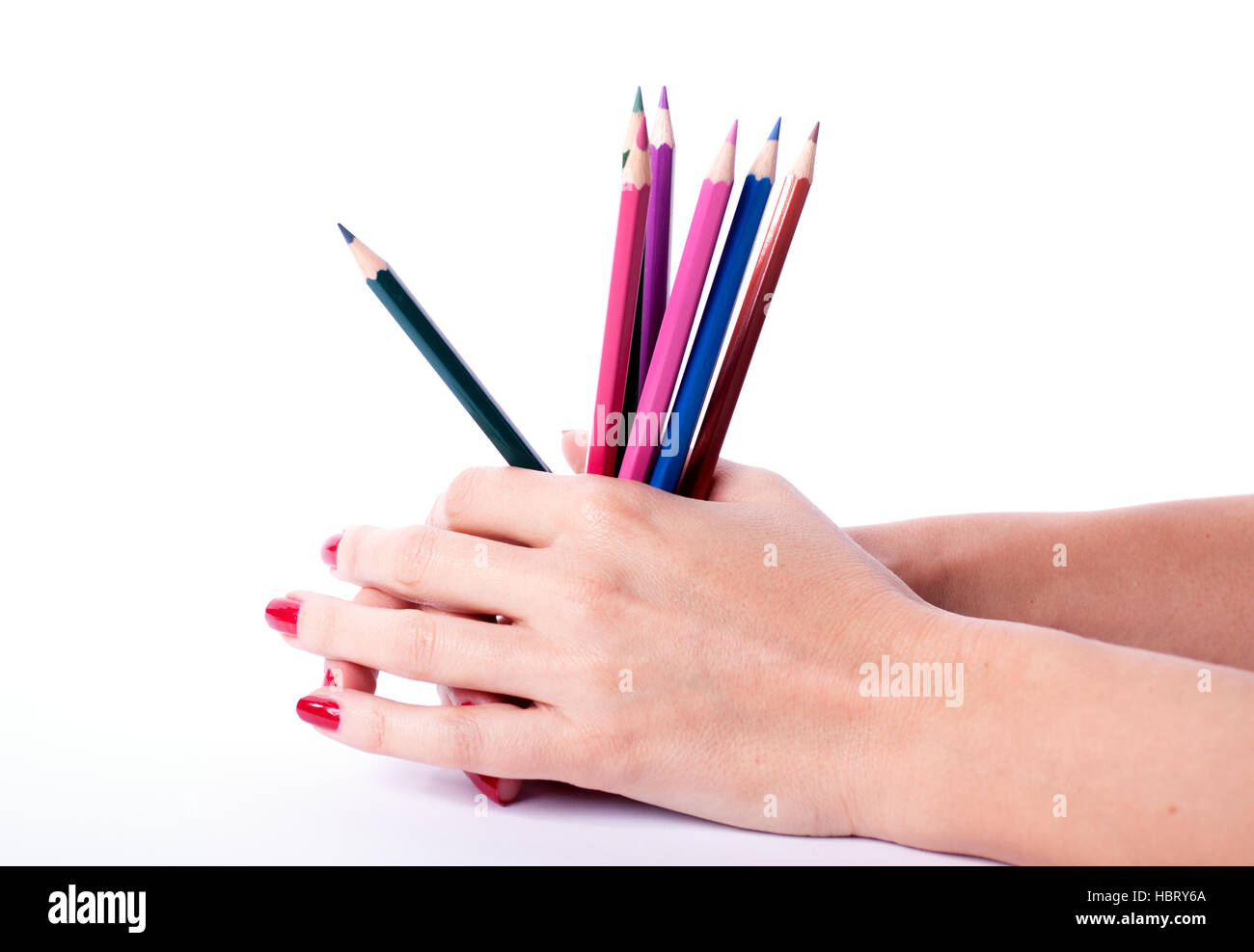 Hand of pencils hi-res stock photography and images - Alamy