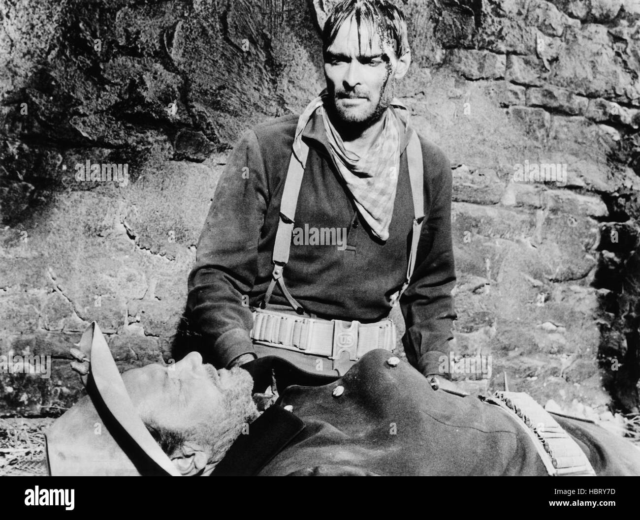 FORT MASSACRE, Joel McCrea (front), John Russell, 1958 Stock Photo - Alamy