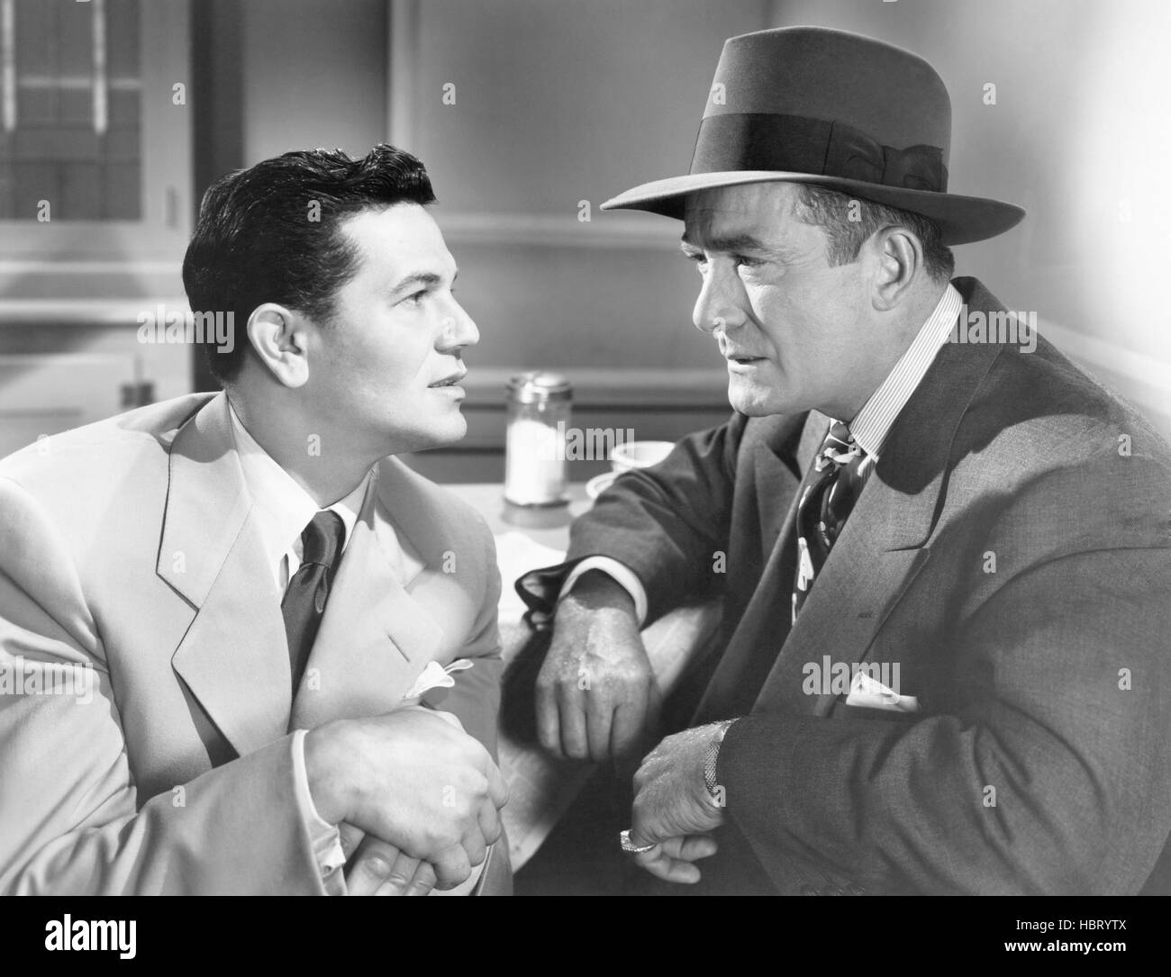 FORCE OF EVIL, from left: John Garfield, Roy Roberts, 1948 Stock Photo ...