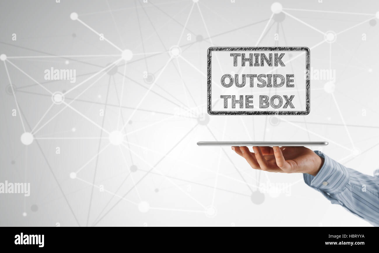 Thinking outside the box concept Stock Photo - Alamy