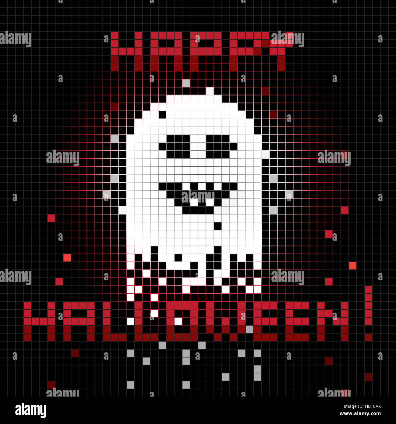 pixel halloween ghost Stock Photo - Alamy