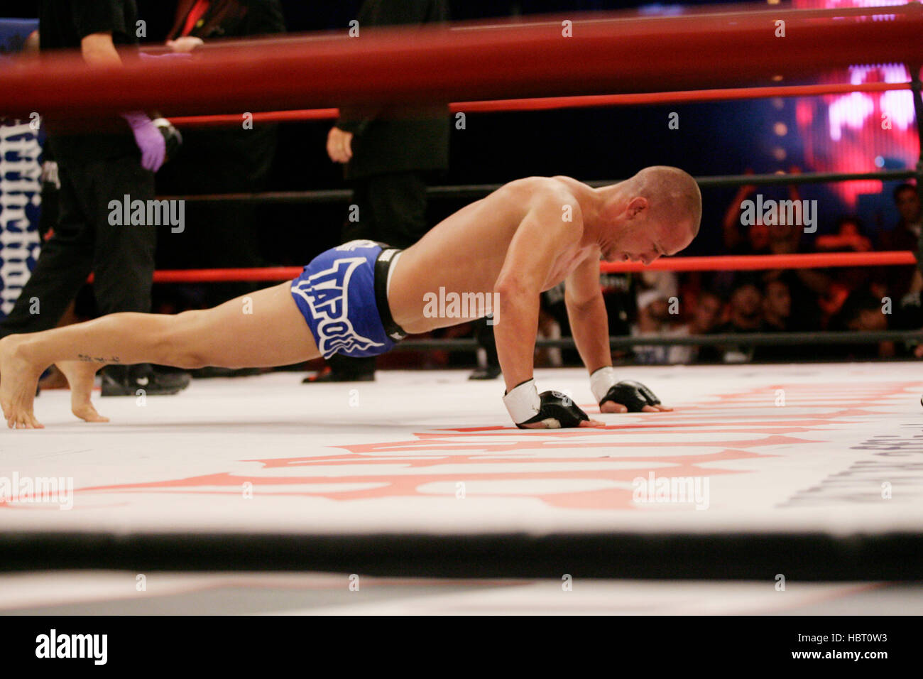 Mark Hominick celebrates his victory over Savant Young at Affliction's ...