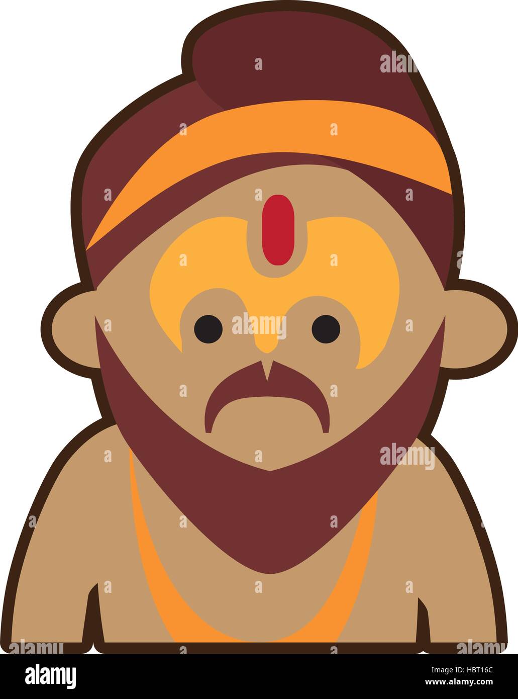portrait cartoon man sadhu culture india Stock Vector Image & Art - Alamy