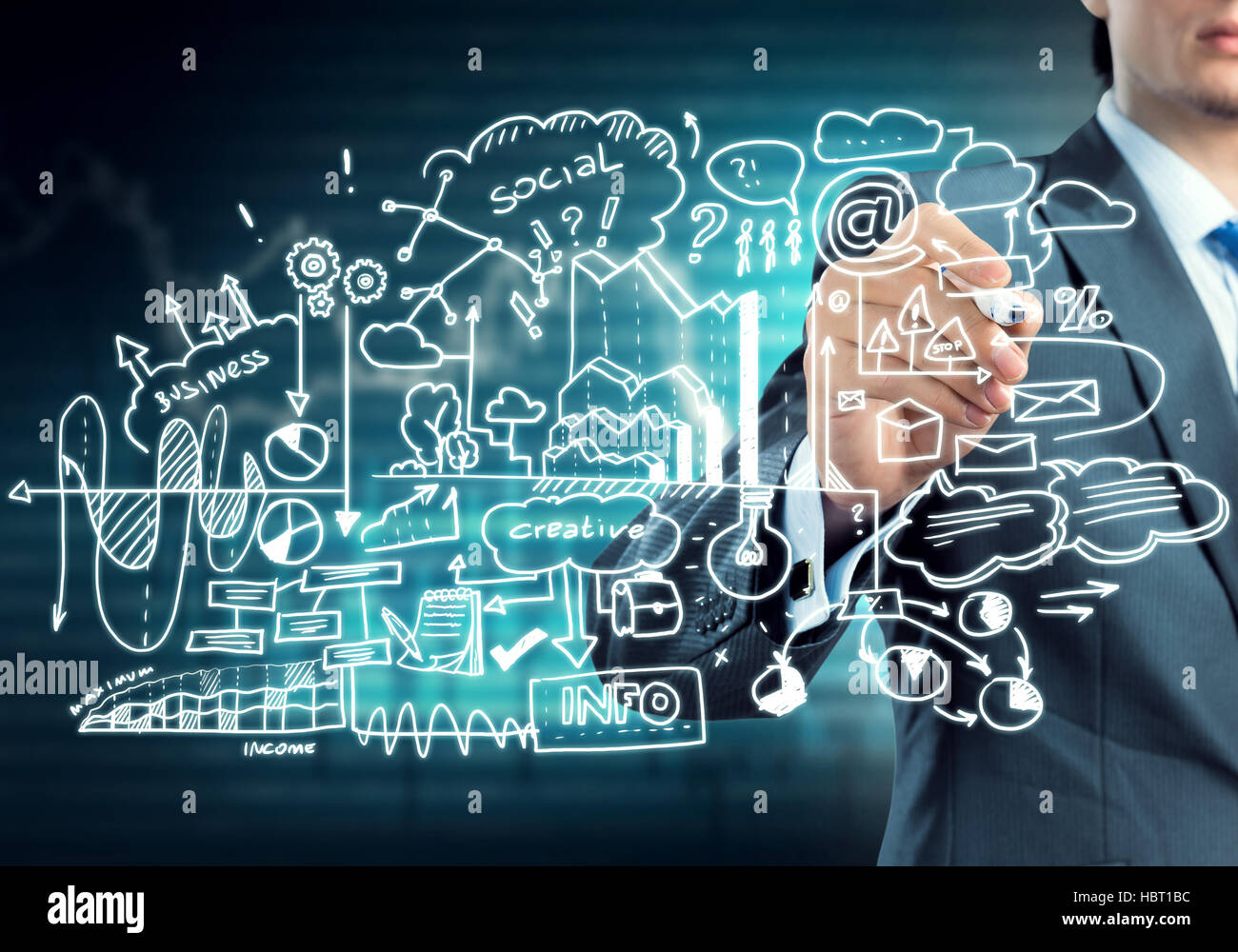 Man sketching business ideas Stock Photo - Alamy