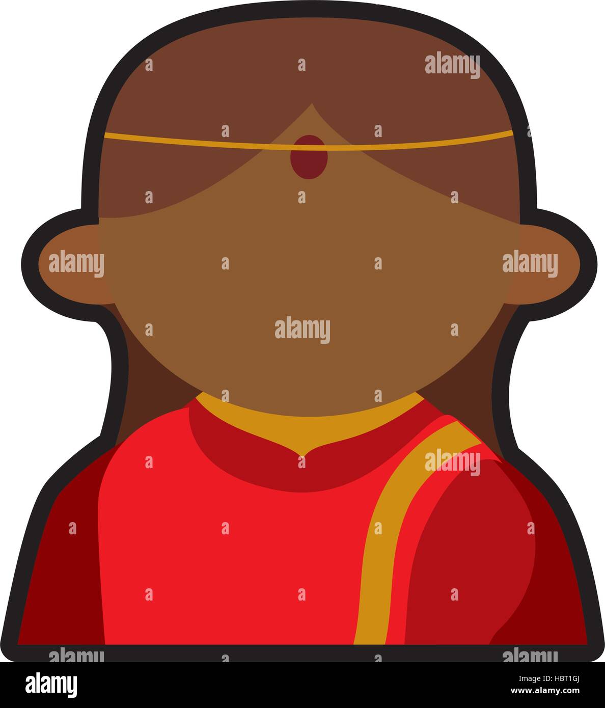 avatar face indian woman red traditional clothes Stock Vector Image ...