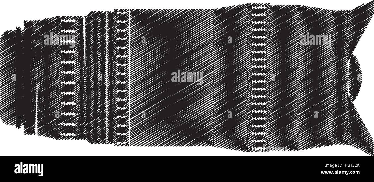 hand drawing lens photo camera professional icon Stock Vector Image ...