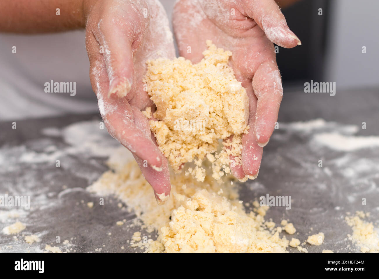 mixing vanilla shortbread biscuits Stock Photo - Alamy