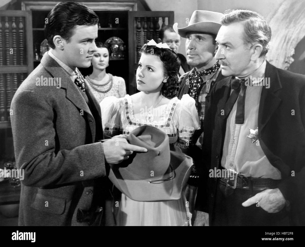 THE GAY CABALLERO, (aka GHOST OF THE CISCO KID), from left, Robert Sterling, Sheila Ryan, Hooper ...