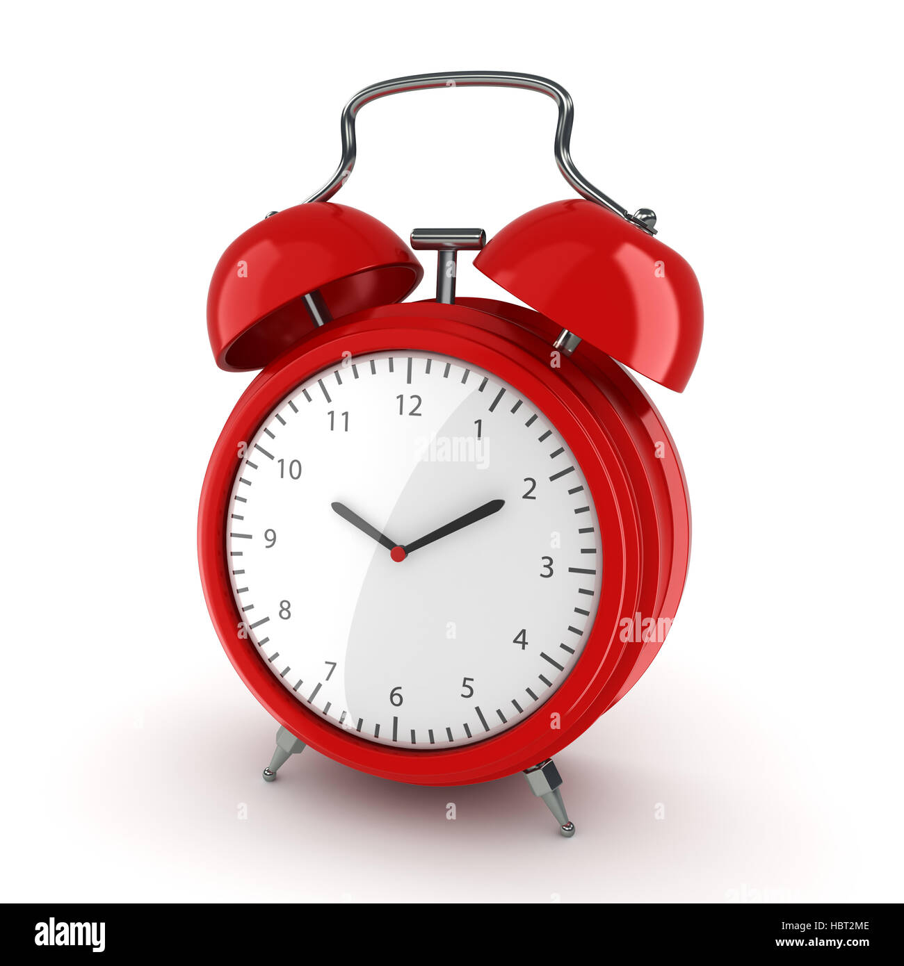 Red alarm clock Stock Photo - Alamy