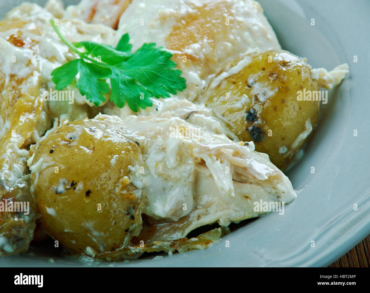 Rustic Chicken Slow Cooker Stew Stock Photo - Alamy