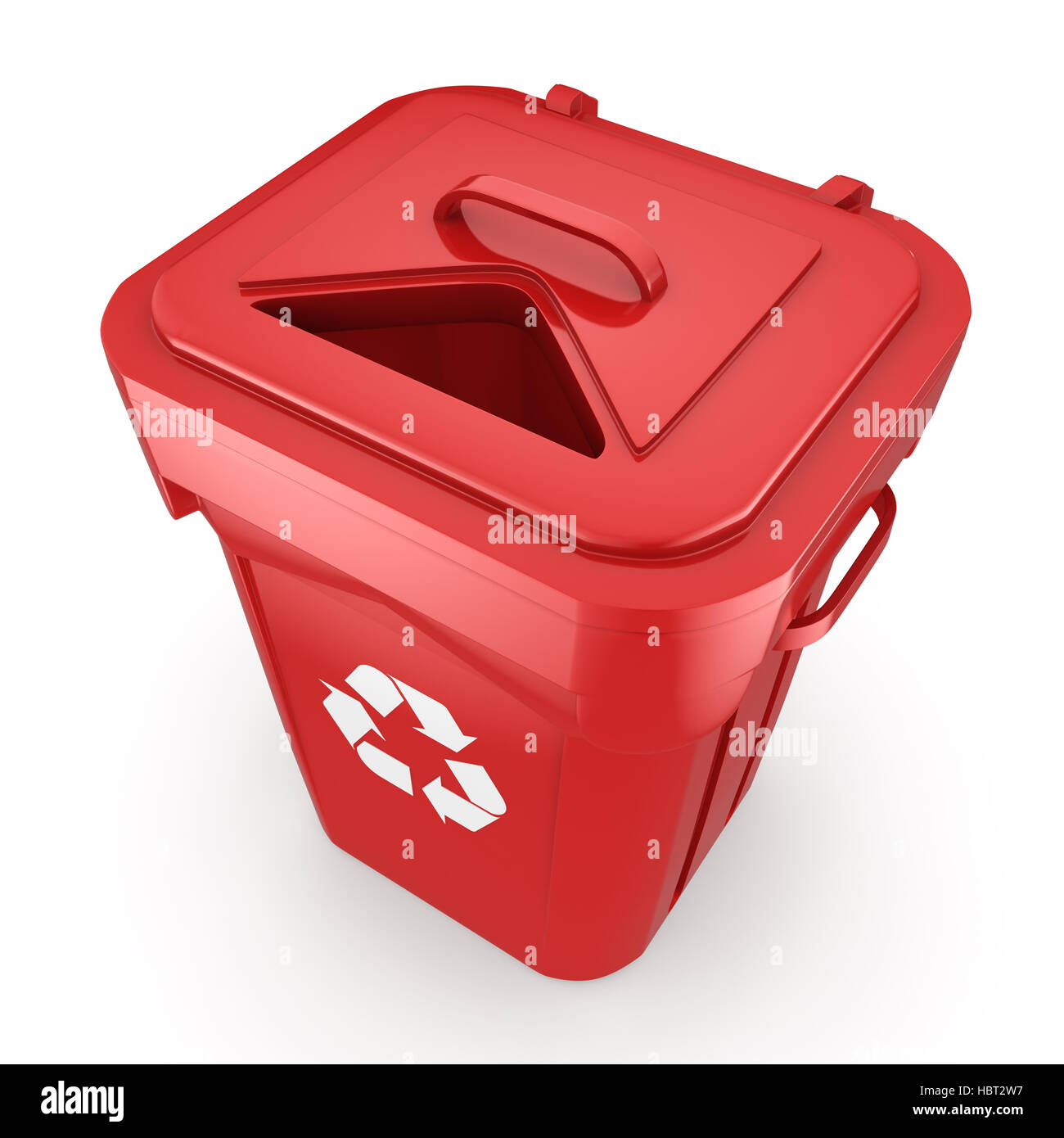 Red Recycling Bin Stock Photo - Alamy
