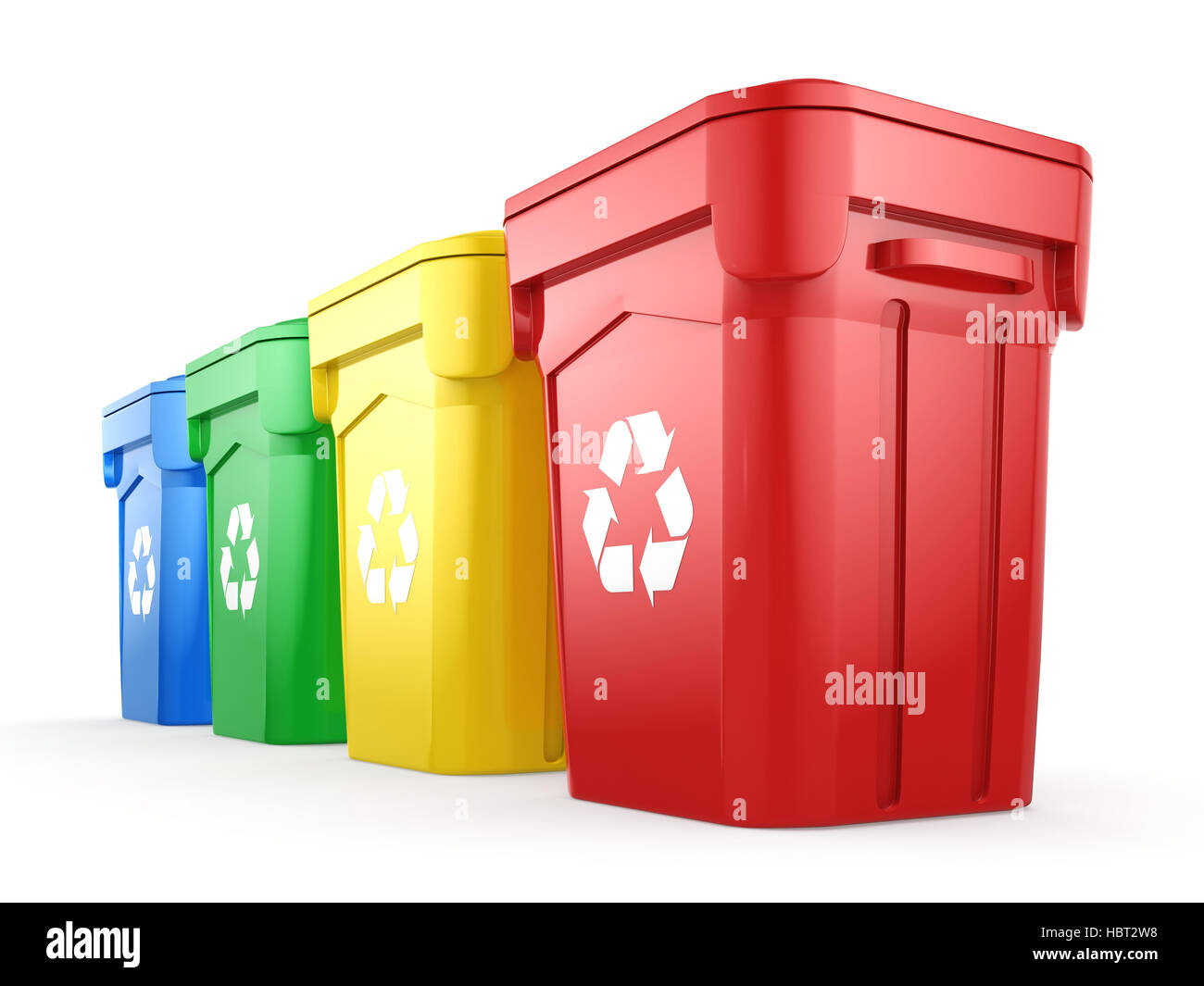 Multicolor Recycling Bins Stock Photo - Alamy