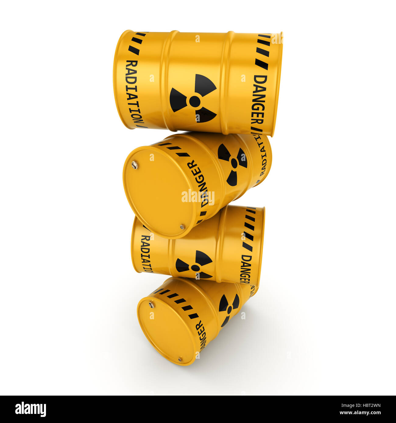 Yellow radioactive barrels Stock Photo - Alamy