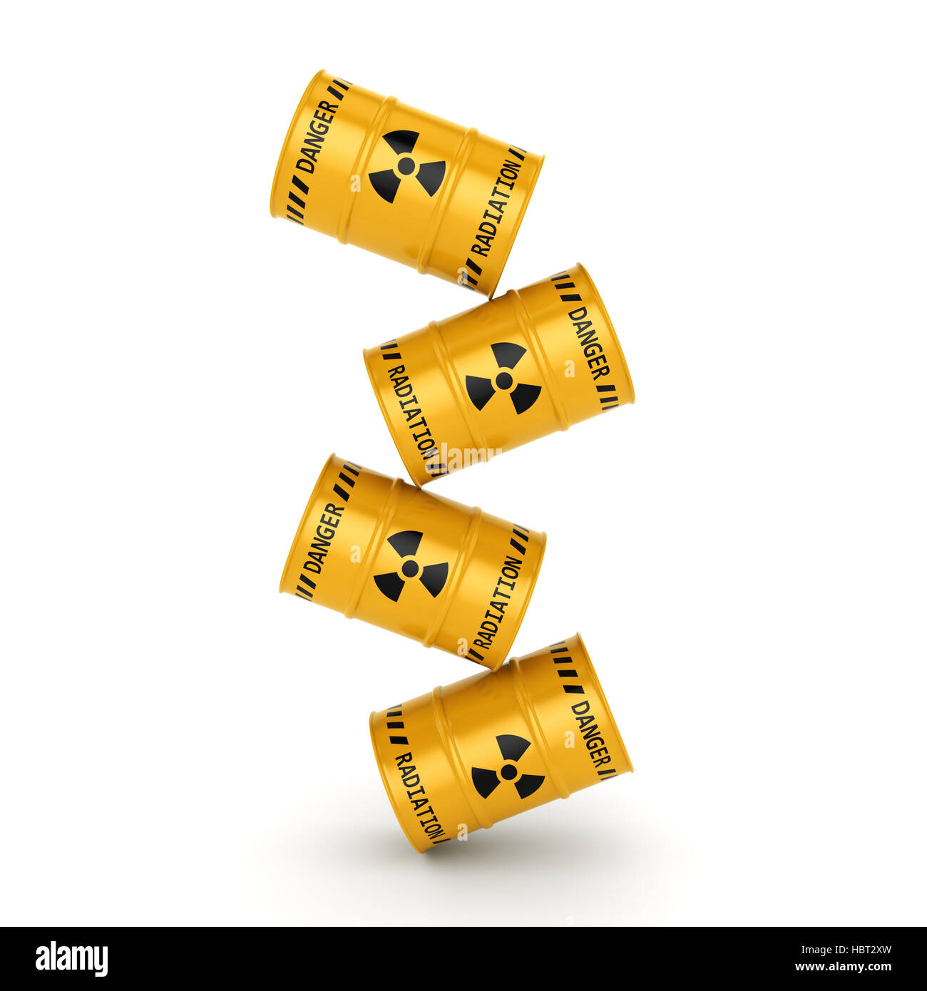 Yellow radioactive barrels Stock Photo - Alamy