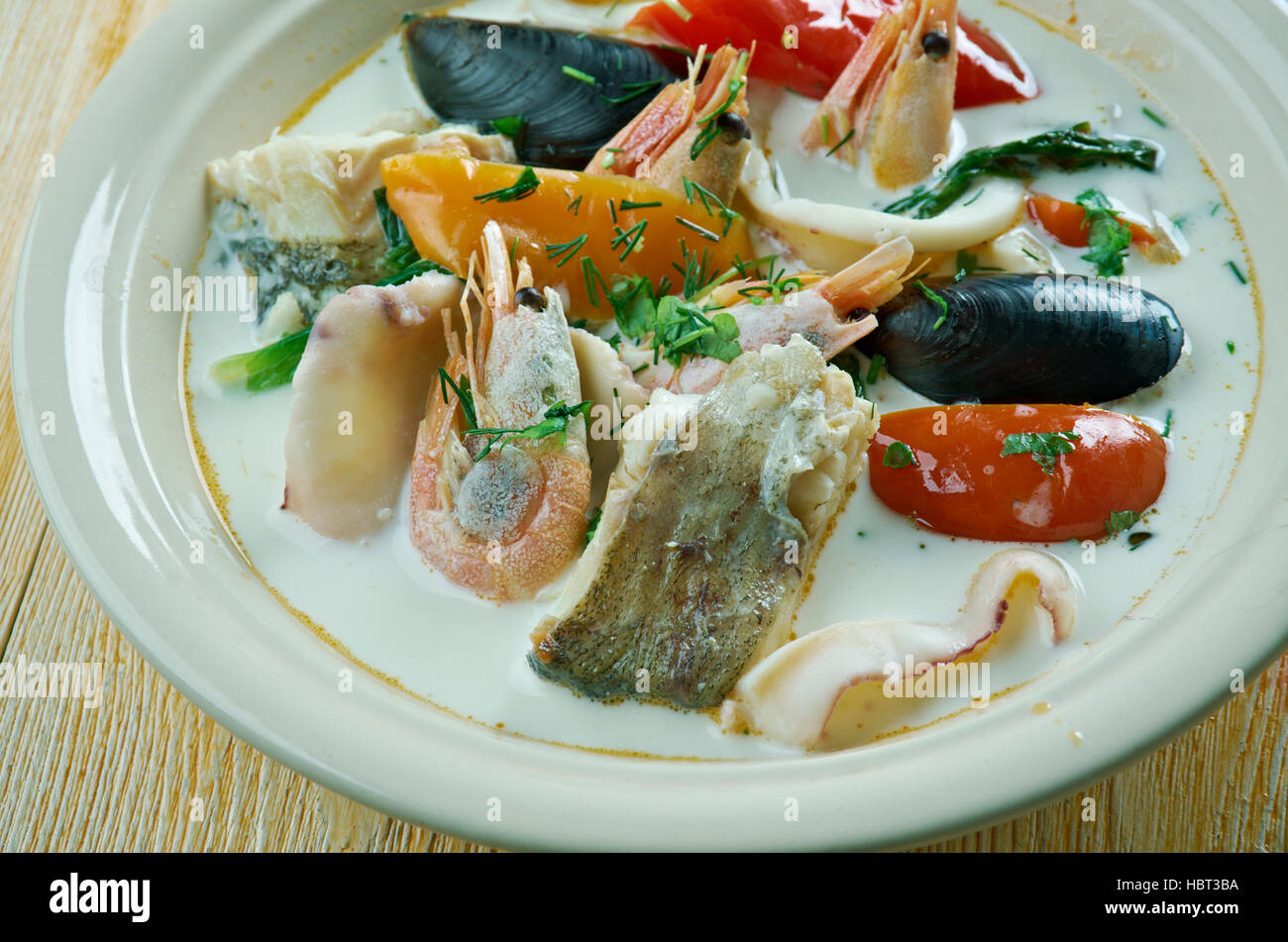 Coconut Fish Chowder.Asian cuisine Stock Photo - Alamy