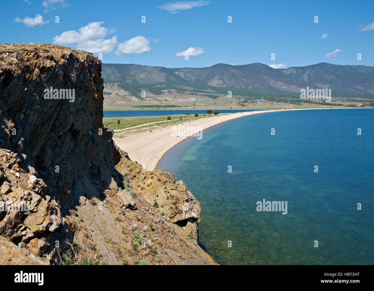 he rocky cliff . Maloe More Strait View, Cape Uyuga, Baikal lake Stock ...