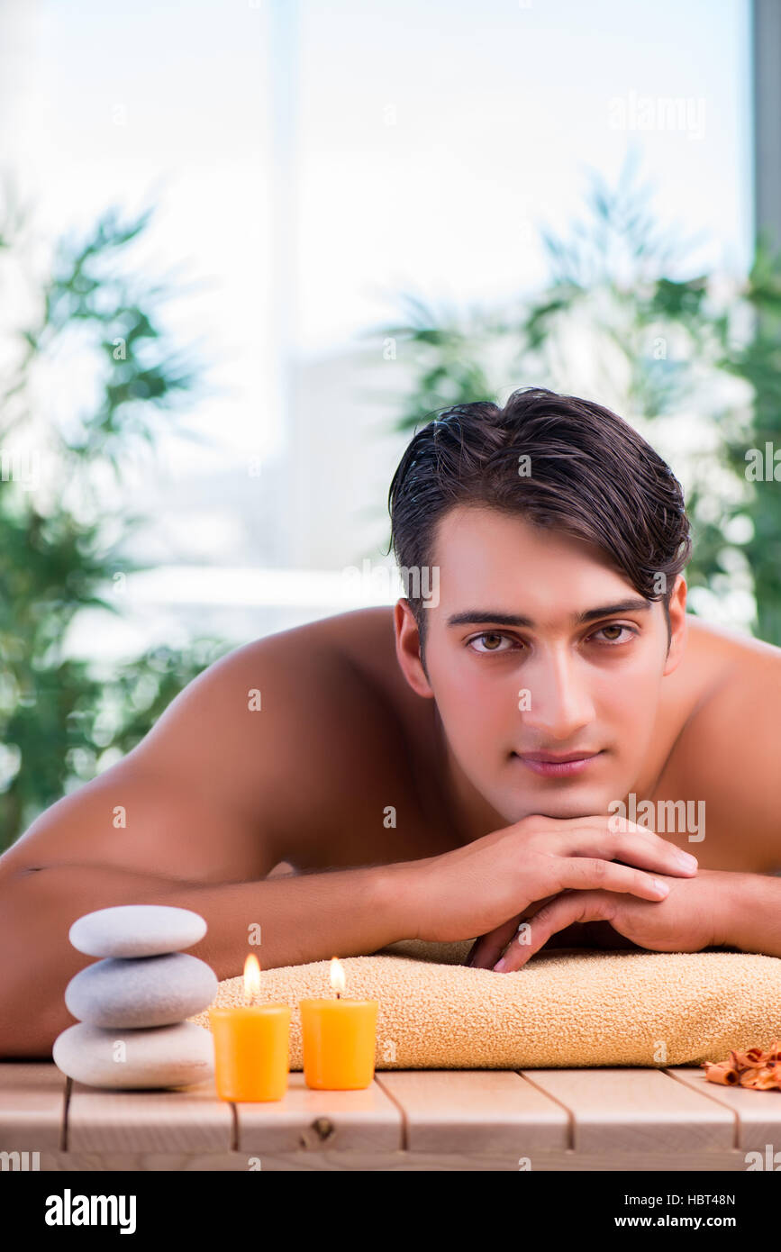 Handsome man during spa session Stock Photo - Alamy