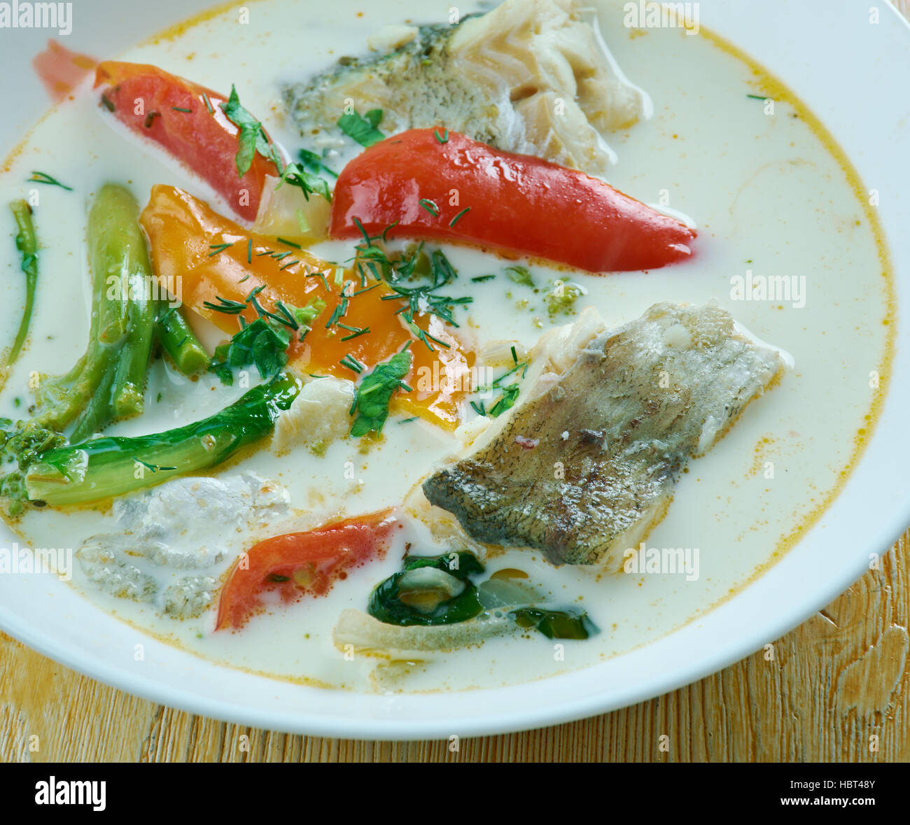 Creamy cockle chowder - seafood soup Stock Photo - Alamy